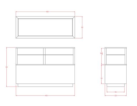 Half Vision Contemporary Rectangle Horizontal Display Case With Solid
