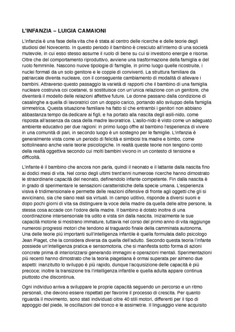 Linfanzia Docsity