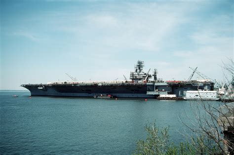 A Port View Of The US Navy USN Nuclear Powered Aircraft Carrier USS
