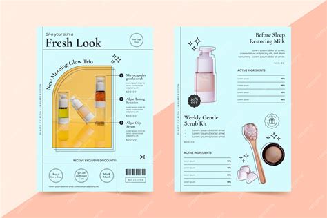 손으로 그린 제품 카탈로그 템플릿 무료 벡터