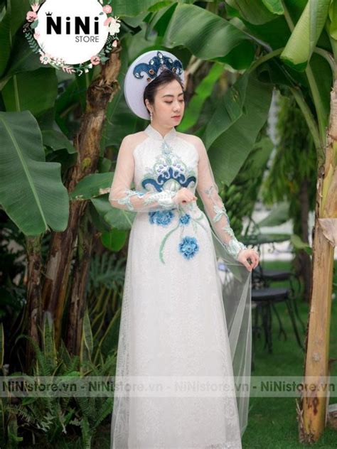 Top 10 Mẫu áo Dài đính Hạt Ngọc Trai ở Cổ đẹp Nhất 2022 Ninistore