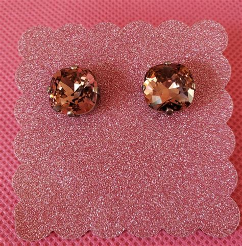 Swarovski Summer Blush Pink Cushion Cut Stud Earrings Etsy