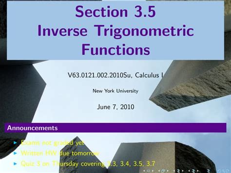 Lesson 16 Inverse Trigonometric Functions Ppt