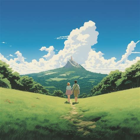 Cena De Fantasia Em Estilo Anime Imagem Gerada Com Ia