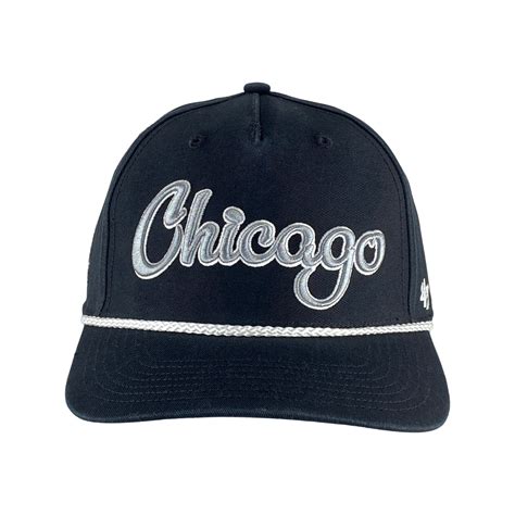 Chicago White Sox Black Overhand Rope Script Snapback Hat Clark