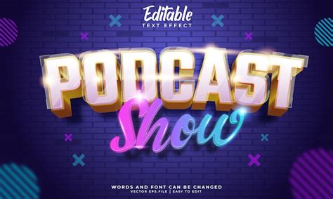 Premium Vector Podcast Text Effect