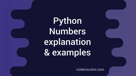 Python Tutorial Part Python Numbers CodeVsColor