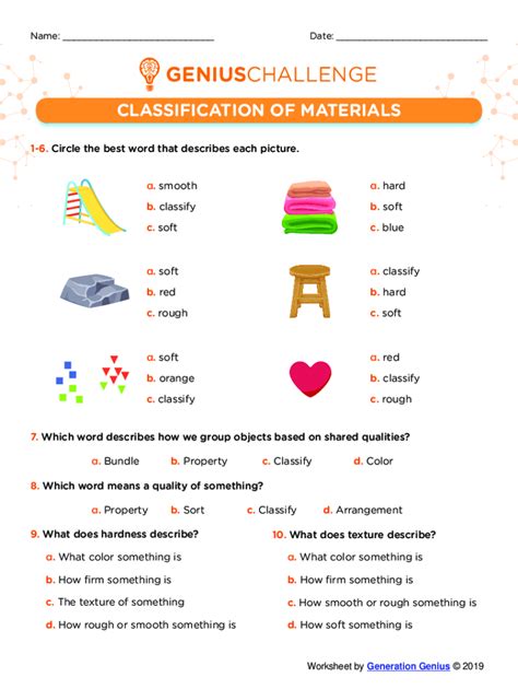Fillable Online Classifying Materialsworksheet For Grades K 2 Pdf A One Page Worksheet Called