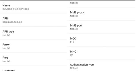 Globe GPRS And APN Settings
