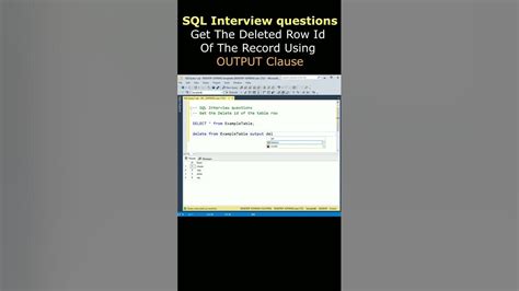 Sql Query Tutorial Get The Id Of The Deleted Record Using Output