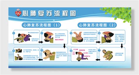 心肺复苏流程图背景展板