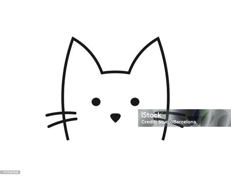 귀여운 고양이 얼굴 라인 아이콘입니다 애완고양이에 대한 스톡 벡터 아트 및 기타 이미지 애완고양이 선 아이콘 라인아트