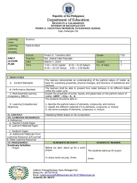 Classifying Matter Based On Its Composition Pdf Mixture Chemical