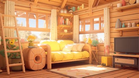 ログハウスのお部屋の背景【8枚】