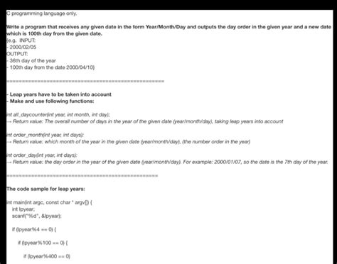 Solved C Programming Language Only Write A Program That