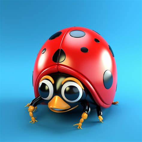 Premium Ai Image Cartoon Ladybug 3d