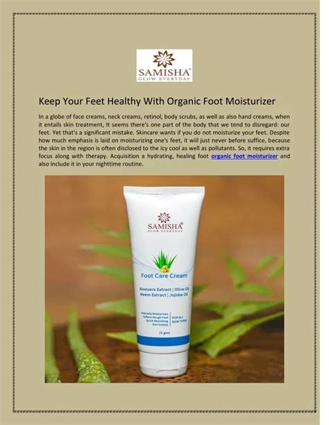 Ppt Keep Your Feet Healthy With Organic Foot Moisturizer Powerpoint