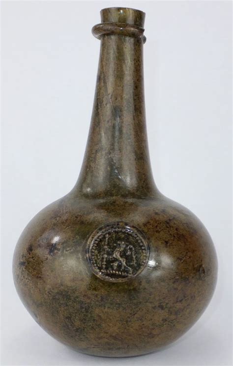 Antique Sealed Shaft And Globe Wine Bottle Lion C165566 The Antique