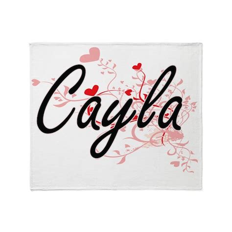 Cayla Artistic Name Design With Hear Throw Blanket By Tshirts Plus Cafepress