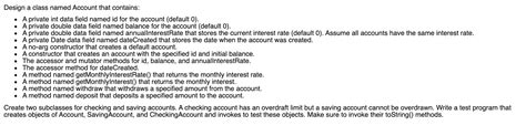 Solved Design A Class Named Account That Contains • A