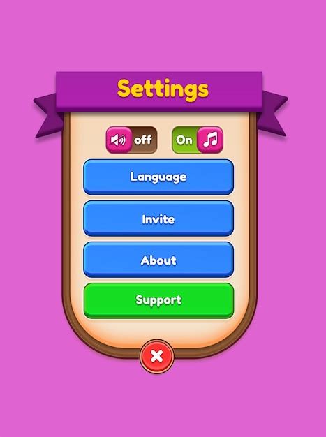 Premium Psd Premium Setting Popup Game Ui Design Setting Popup Design