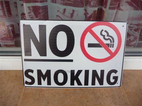 Метална табела надпис No Smoking Пушенето забранено цигари електронни