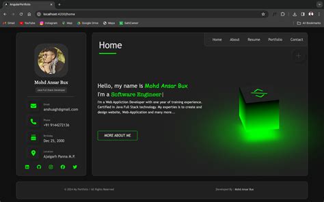 Mohd Ansar Bux On Linkedin Angular Portfolio Webdevelopment