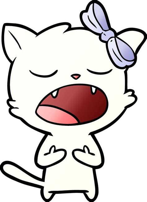 Cartoon Cat Meowing 12447862 Vector Art At Vecteezy