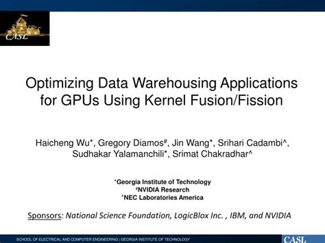 Ppt Optimizing Data Warehousing Applications For Gpus Using Kernel