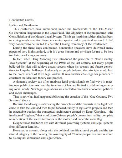 Closing Ceremony Speech 13 Examples Format PDF Tips