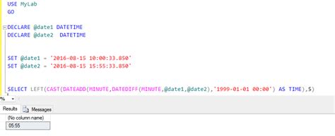 Sql Datepart Result Format As Time Stack Overflow