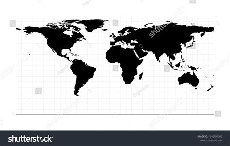 세계 지도등사각형 플레이트 카레 투영만족스러운 줄들로 세계 스톡 벡터 로열티 프리 1646750902 Shutterstock