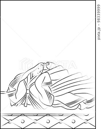 筆書きの百人一首 大弐三位のイラスト素材 98339999 PIXTA