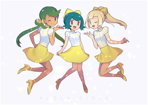 Lillie Lana And Mallow Pokemon And 4 More Drawn By Ameame025