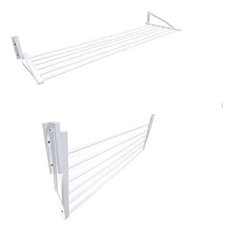 Varal De Roupa Retratil De Parede Varetas Aluminio Cm Parcelamento Sem Juros