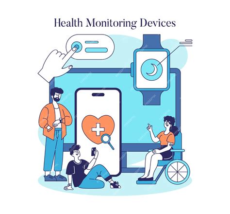 Premium Vector Health Monitoring Devices Flat Vector Illustration