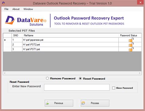 Datavare Outlook Pst Password Recovery Datavare Software Cabinetm