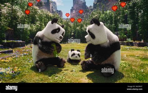 A Minecraft Movie 2025 Pandas Filmstill Editorial Use Only See