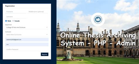 Online Thesis Archiving System In Php Mysql Campcodes