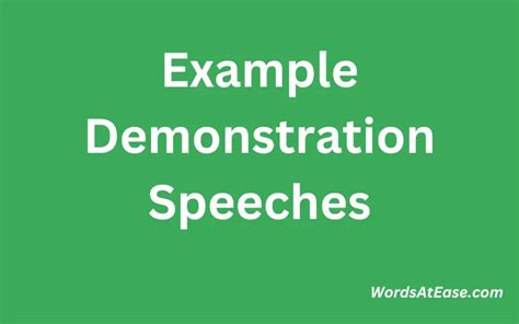6 Example Demonstration Speeches Words At Ease