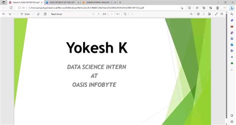 Yokesh K On Linkedin Python Datascience Intern Oasisinfobyte