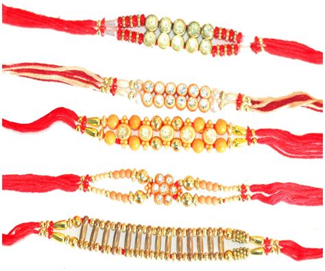 Buy Mjr Rakshabandhan Special Designer Rakhi Combo Of 5 Rakhi Rakhi