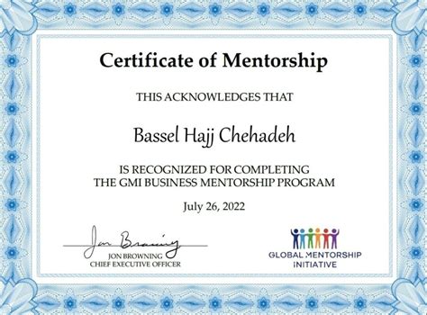 Im Glad That I Successfully Completed The Business Mentorship Program With Global Mentorship