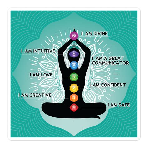 7 Chakra Affirmations Sticker 84 Chakra Plaza