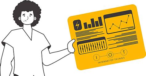Linear Modern Style Vector Of A Man Holding The Iot Logo In Isolation Vector Communication Iot