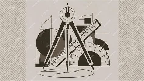 Premium Photo Geometry Set With Compass Ruler And Protractor