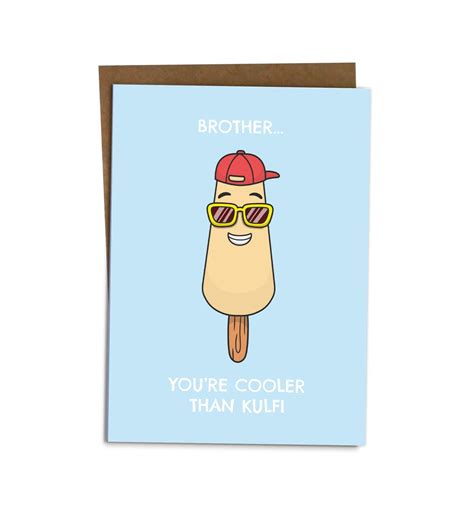 Raksha Bandhan Card For Brother Bhai Rakhi Gifts Indian Food Card Pun Funny Humour Kulfi Happy