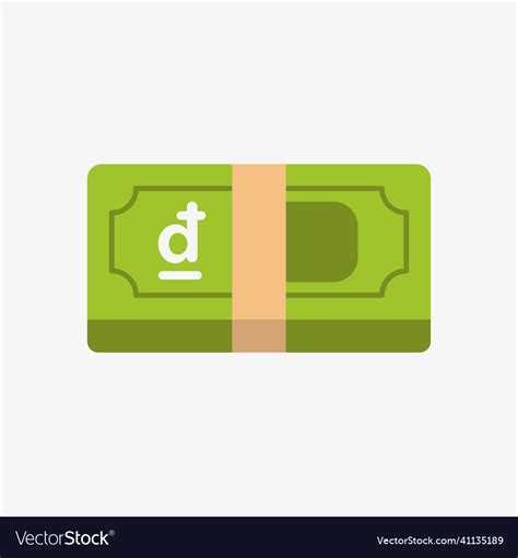 Dong Icon Vietnamese Currency Symbol On Banknote Vector Image