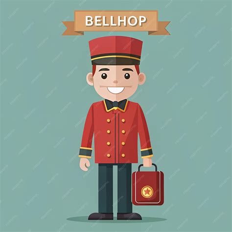 Bellhop Vector Flat Style Hospitality Premium Ai Generated Image