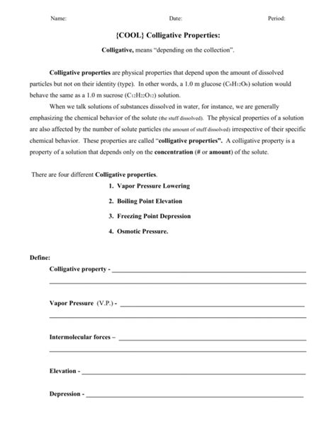 Colligative Properties L1